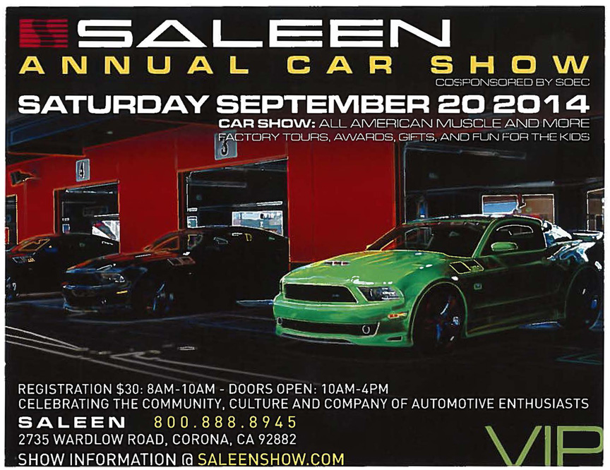 18th ANNUAL SALEEN SHOW AT SALEEN HQ – SEPT. 20, 2014 | Saleen Owners ...